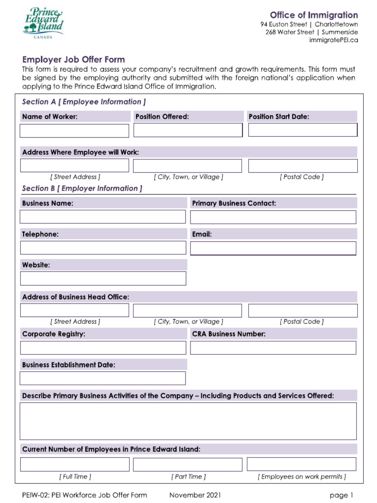 Employer Job Offer Form-Pages-1 | PDF