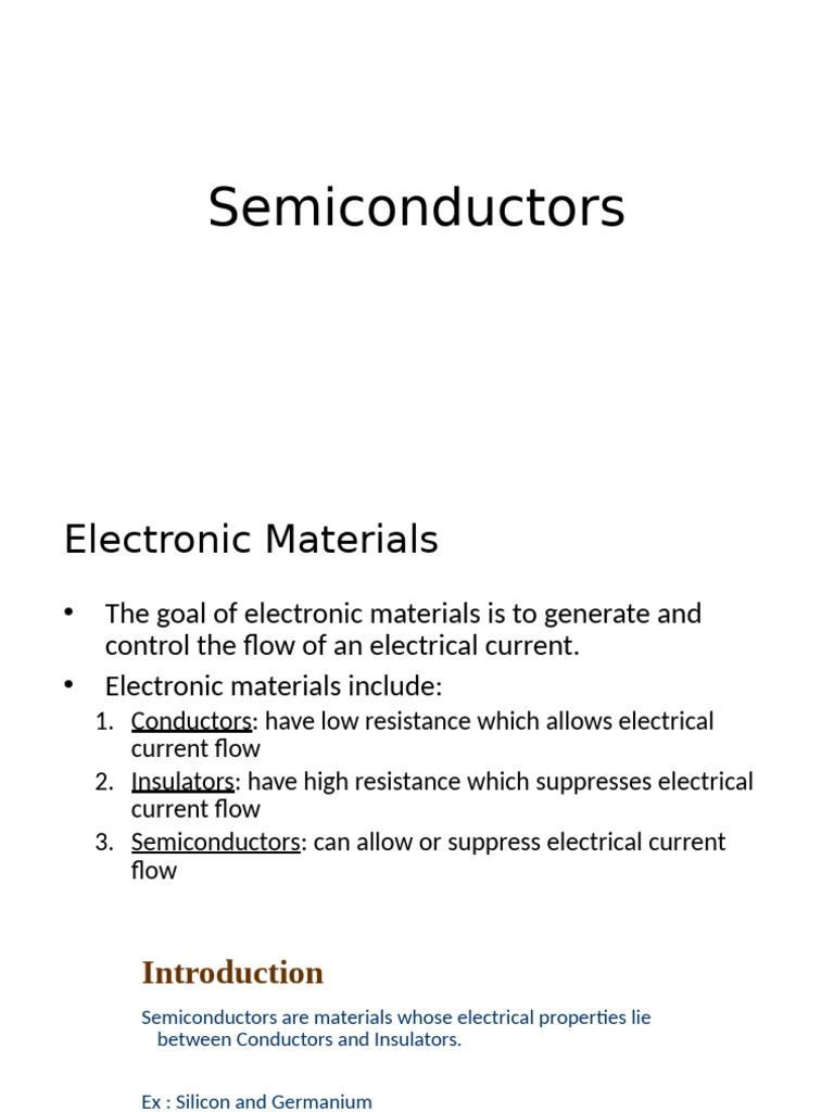 Lecture Semiconductors | PDF | Doping (Semiconductor) | Semiconductors