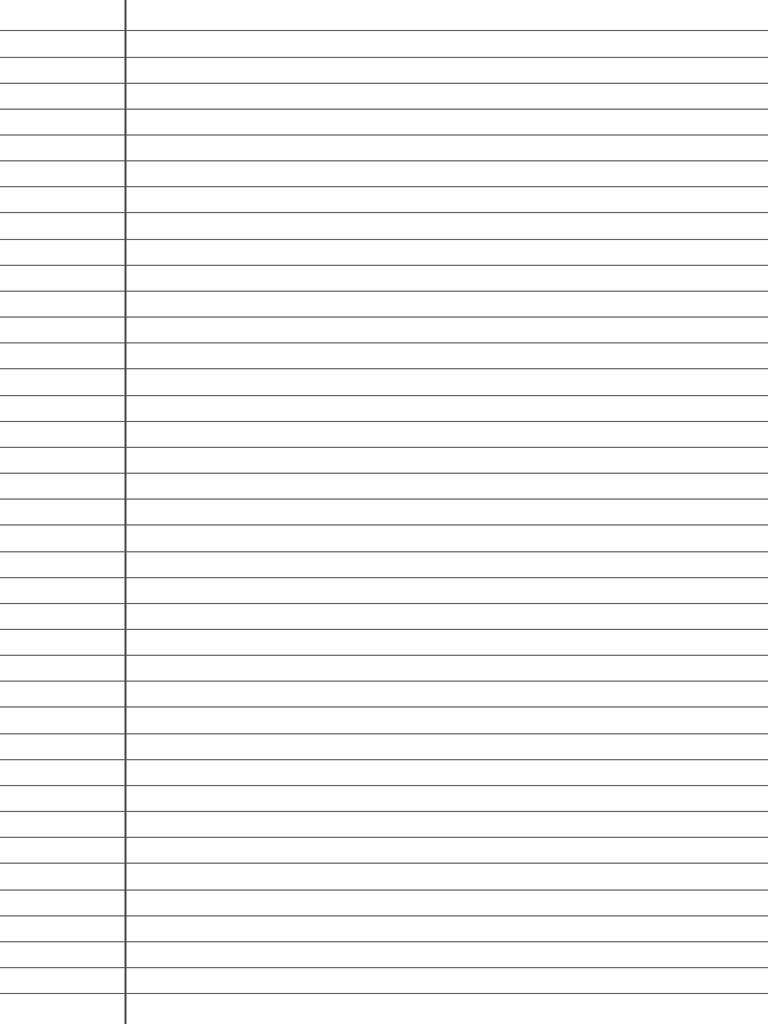 4 - Lined Medium College Ruled Paper Left Line 0.28in 7.1mm (Bleed) | PDF