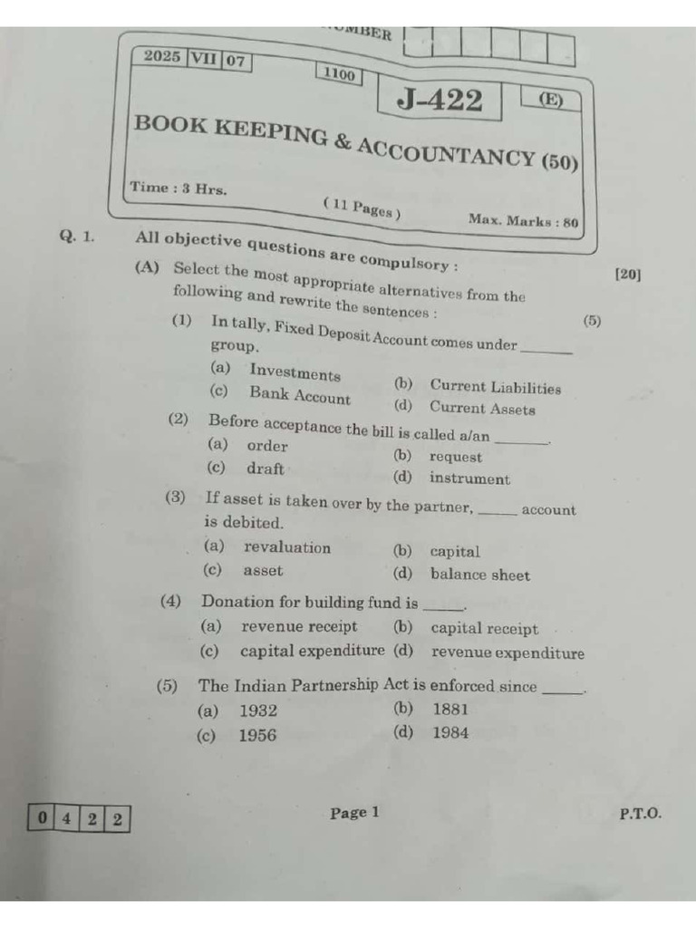 BK Paper July 2025 | PDF