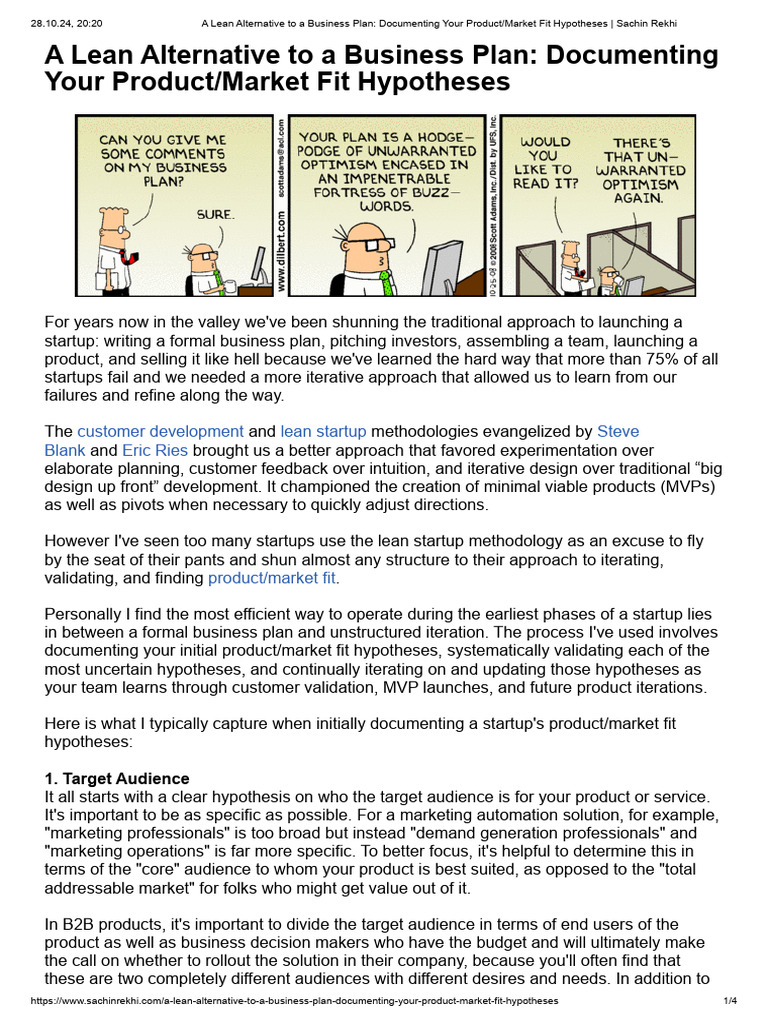 A Lean Alternative To A Business Plan - Documenting Your Product ...