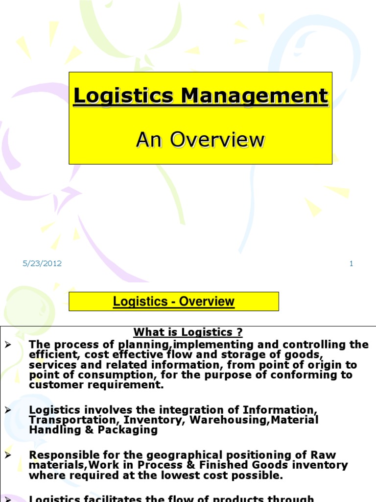 Logistics Management | PDF | Logistics | Warehouse