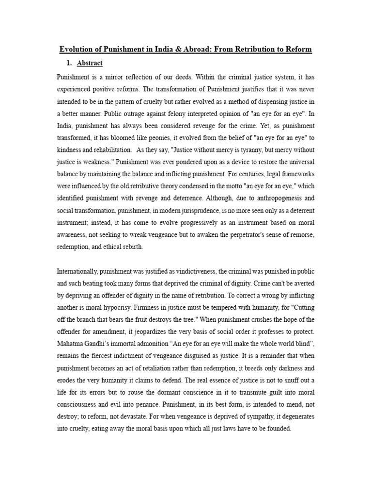 Evolution of Punishment: From Retribution to Reform | PDF | Punishments ...