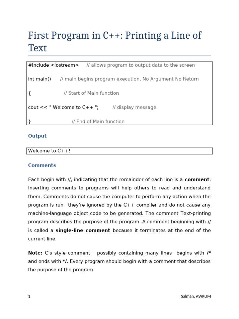 Programming CPP Lec#2 Details | PDF | C++ | Computer Program