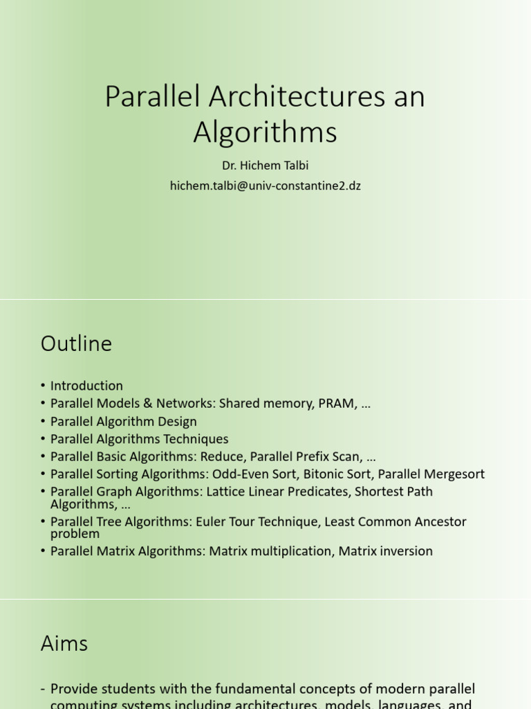 Parallel Architectures an Algorithms | PDF | Parallel Computing | Quantum Computing