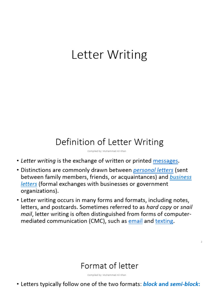 Guide to Letter Writing Formats | PDF | Paragraph