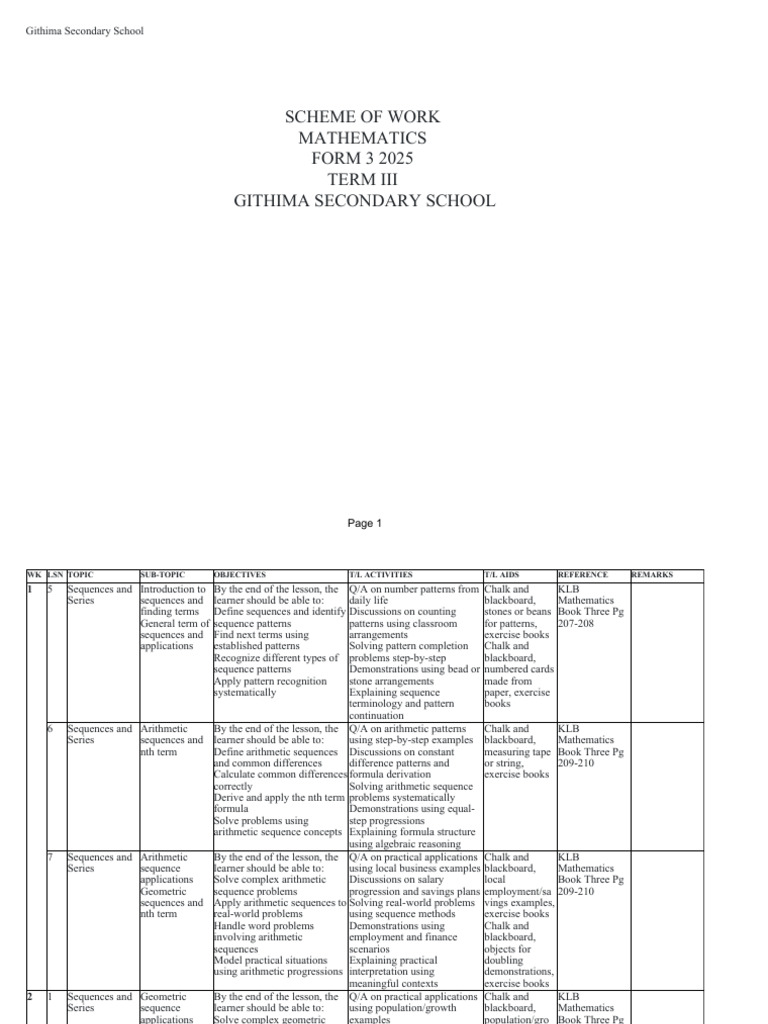 Mathematics - Form 3 - Term-III | PDF | Euclidean Vector | Probability