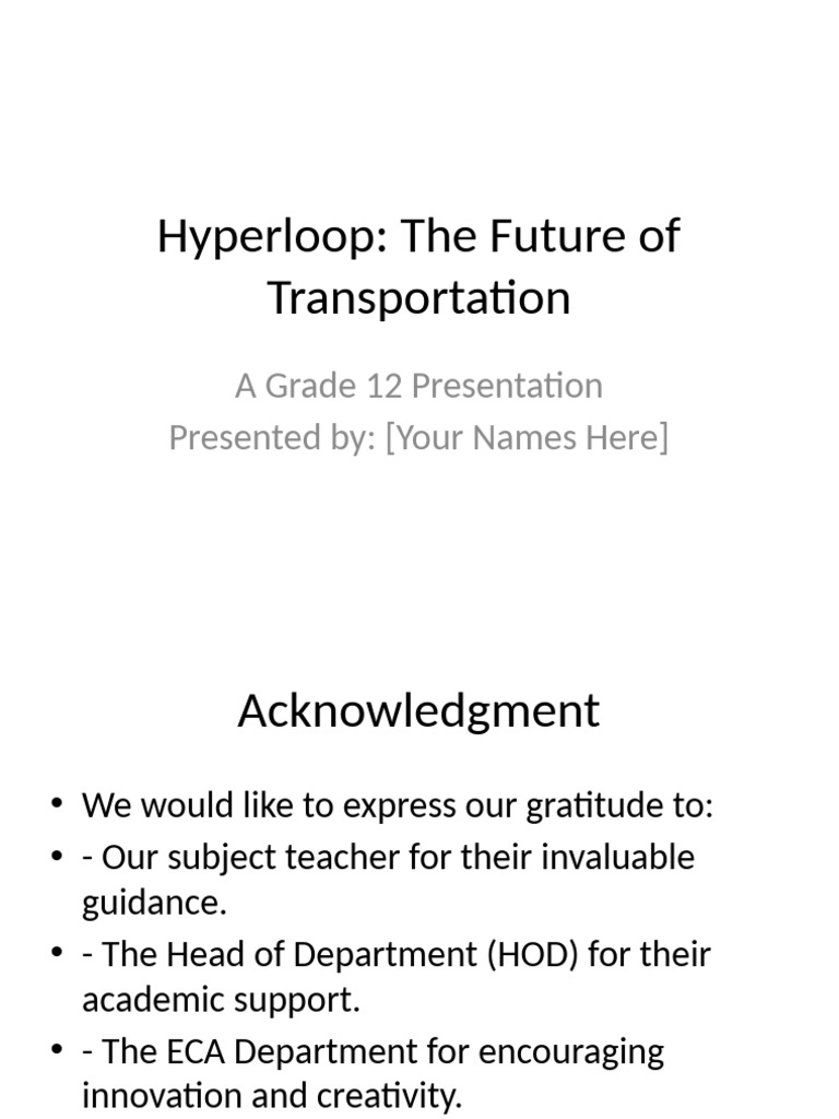 Hyperloop Final Presentation | PDF