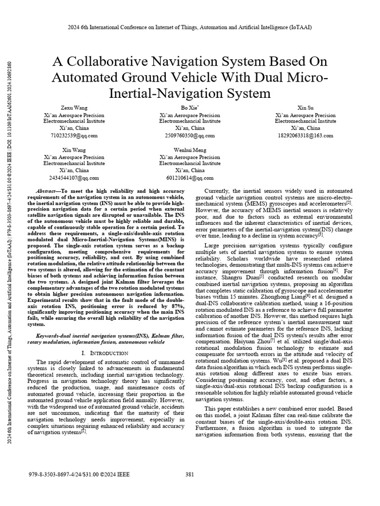 A Collaborative Navigation System Based On Automated Ground Vehicle ...