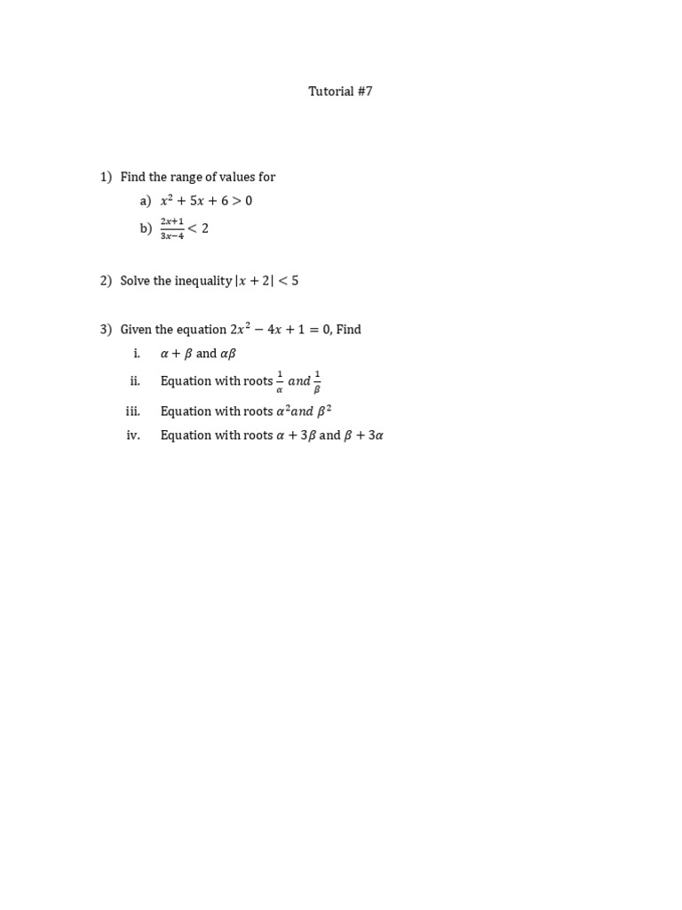 Tutorial 7 Math | PDF