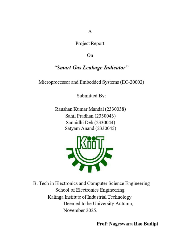 Smart Gas Leakage Indicator Report | PDF