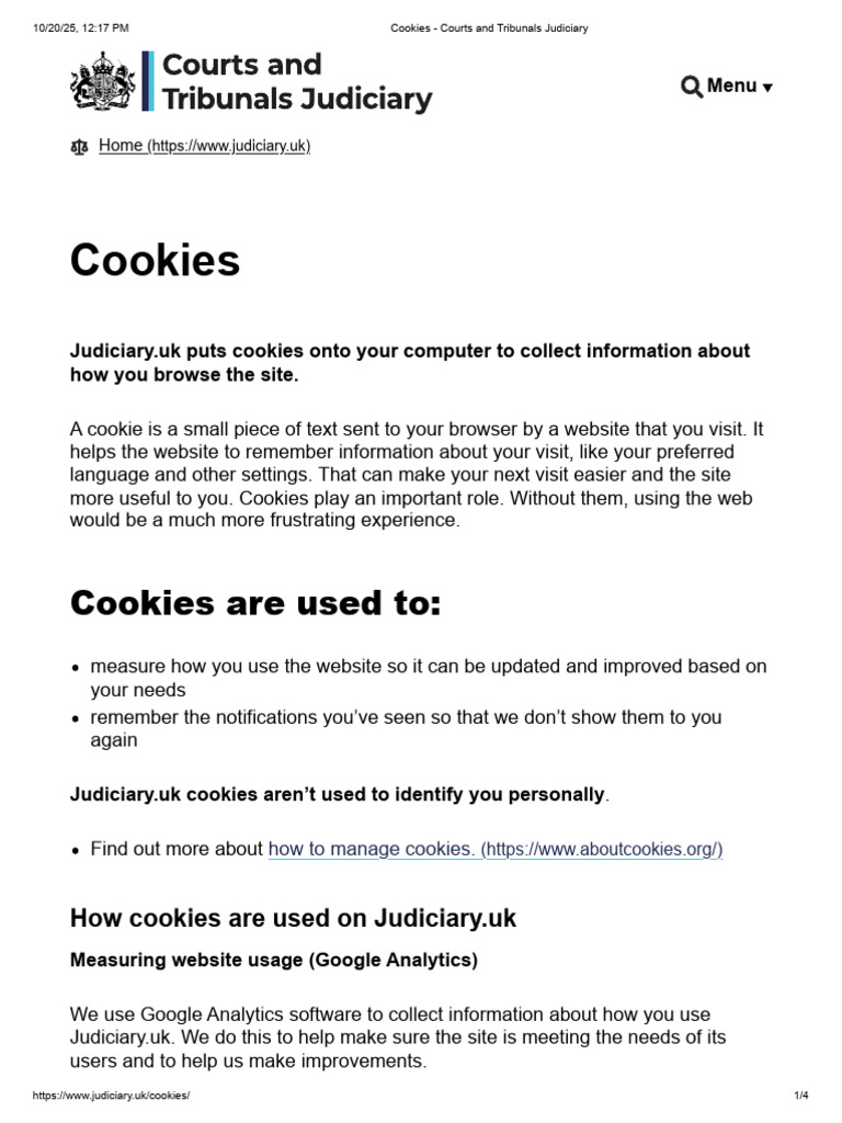 Cookies - Courts and Tribunals Judiciary | PDF | Http Cookie | You Tube