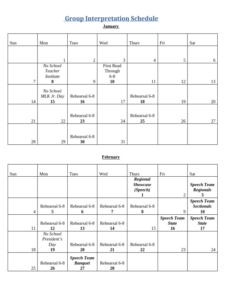 GI Schedule | PDF