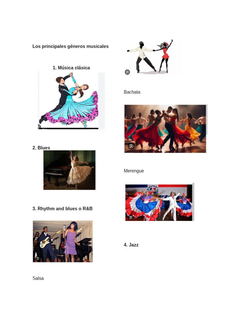 Los Principales Géneros Musicales | PDF