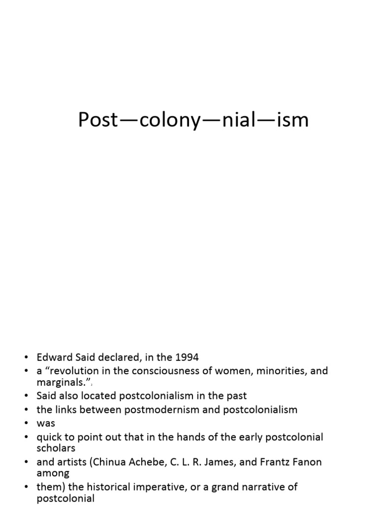 Postcolonial Class Lecture | PDF | Postcolonialism | Liberal Arts Education