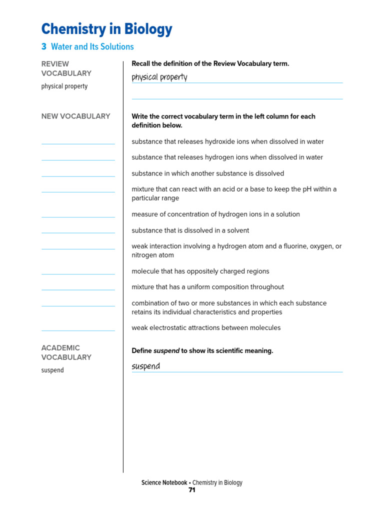 Water Chemistry and Biological Solutions | PDF | Solvation | Mixture