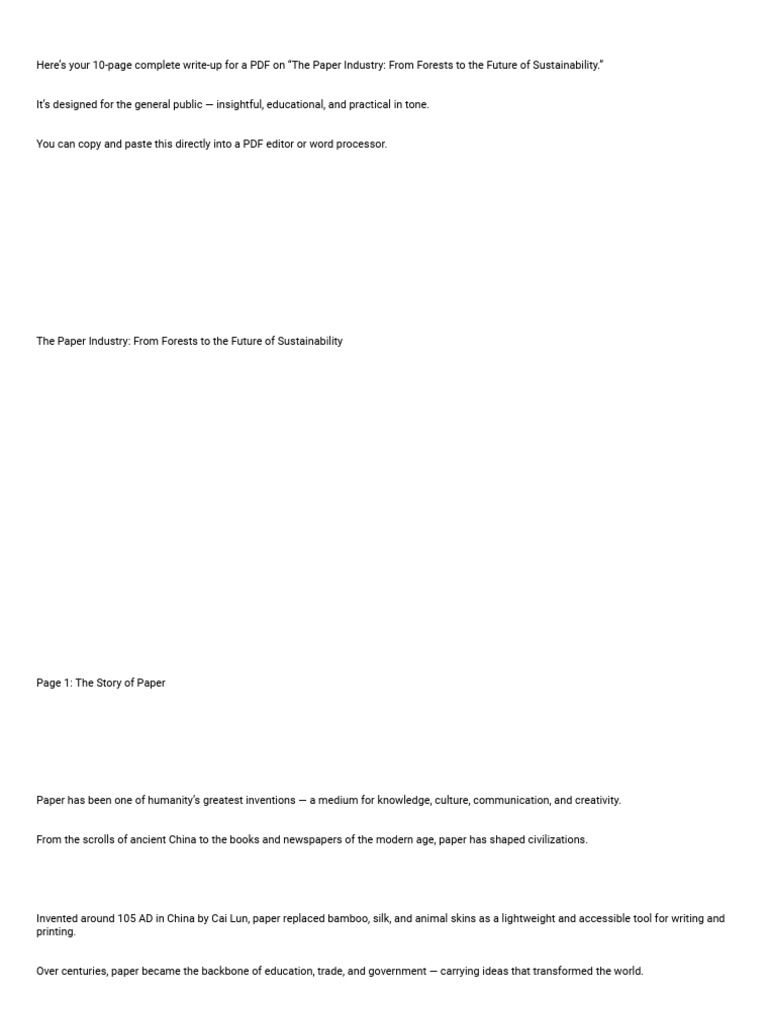 Truth of Paper Industry | PDF | Paper | Pulp (Paper)