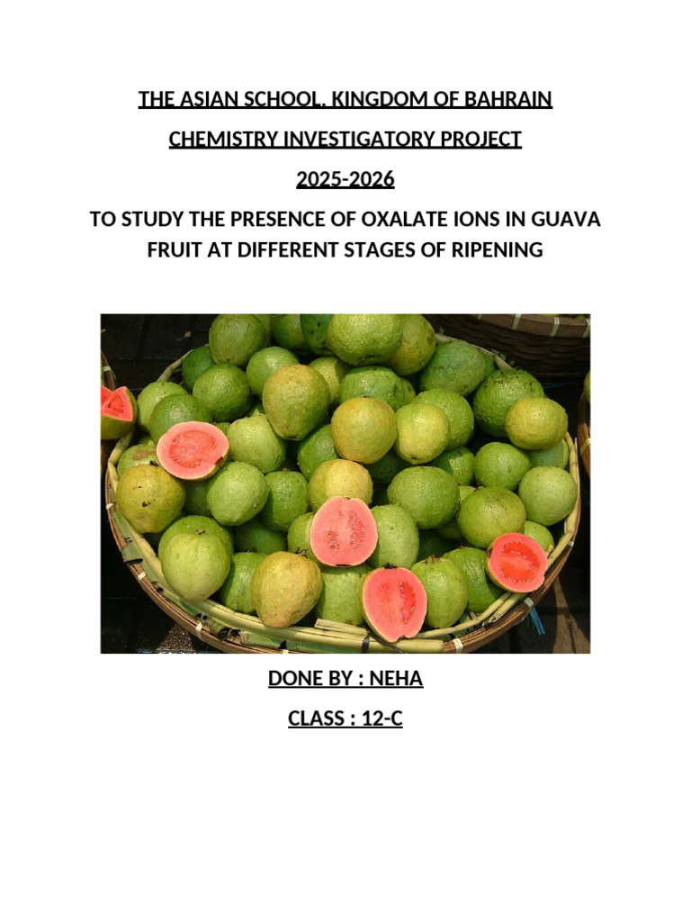 Oxalate Ion Study in Guava Ripening | PDF | Titration | Chemistry