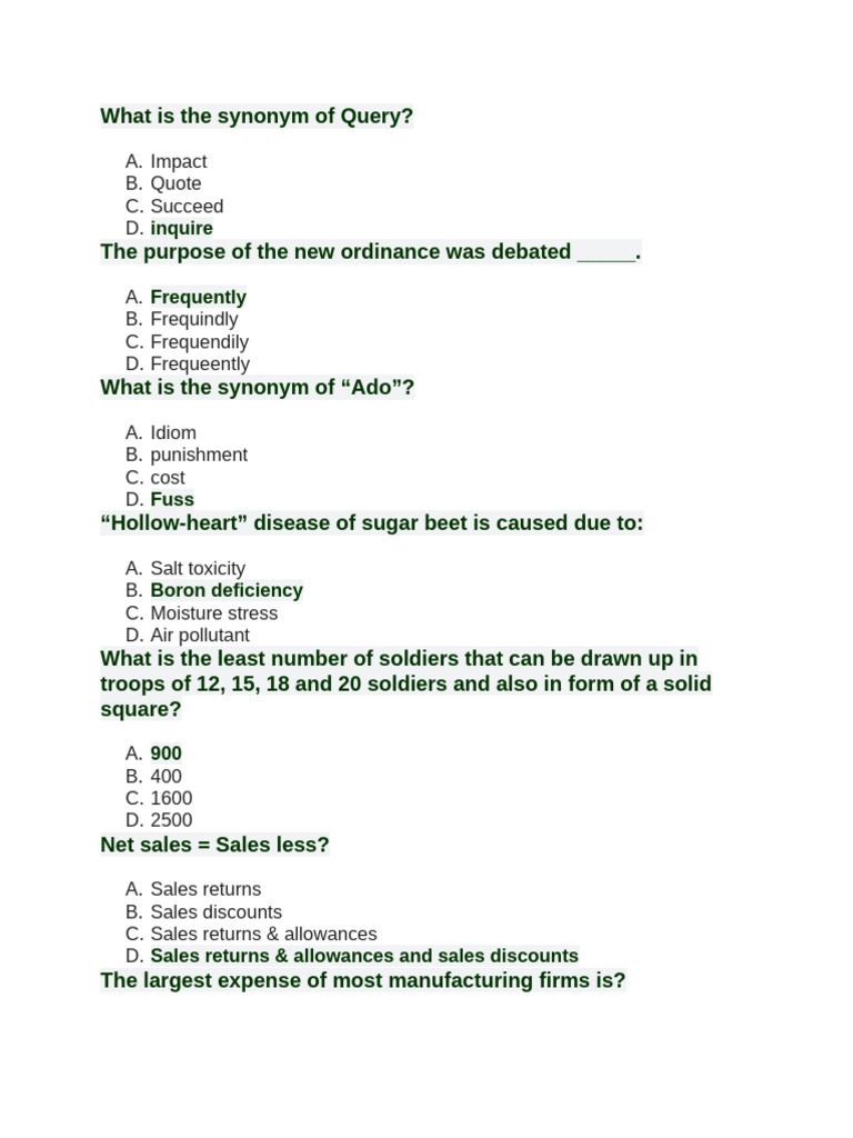 What Is The Synonym of Query | PDF | Soil | Plant Nutrition