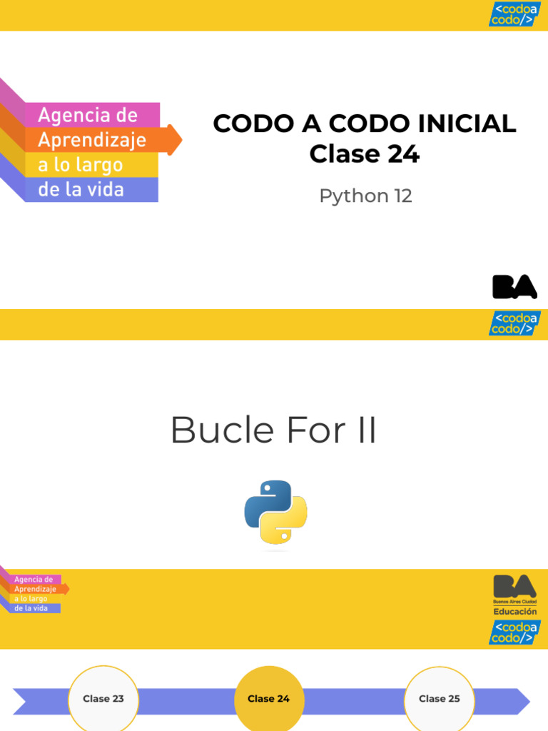 Clase 24 - Python 12 - Bucle For II | PDF | Python (lenguaje de programación) | Paradigmas de ...