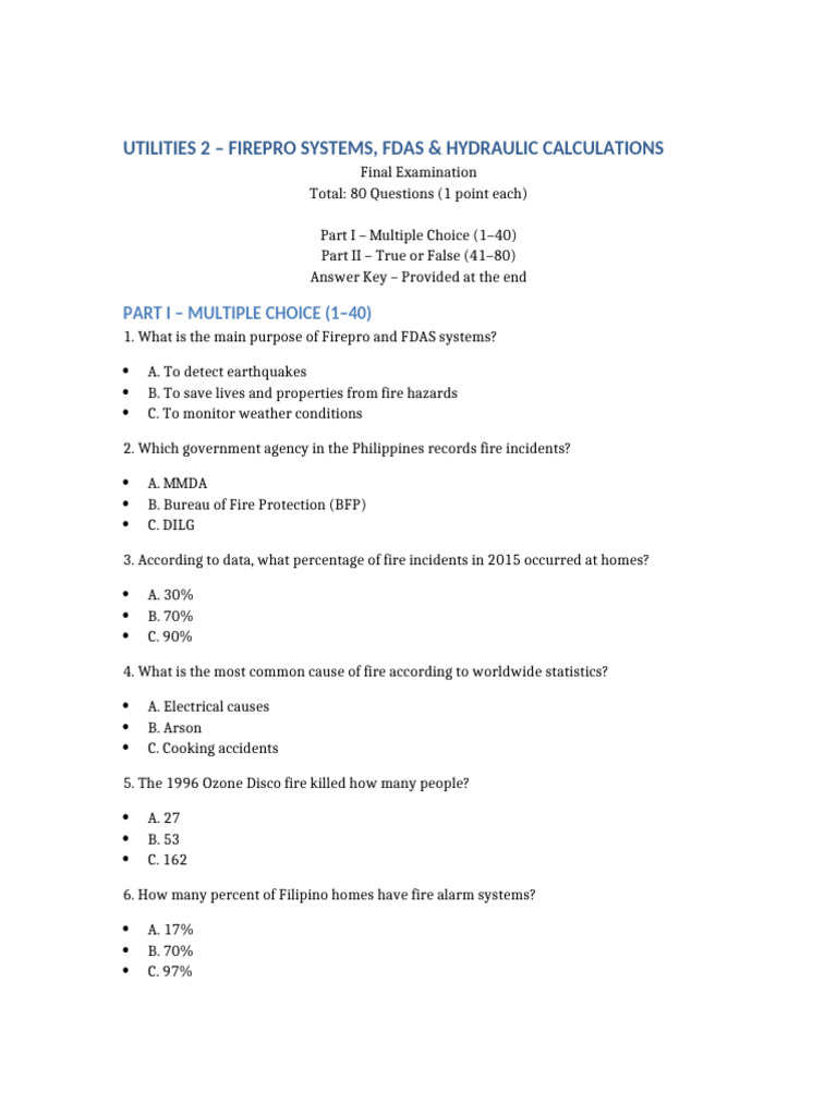 Utilities 2 Final Exam | PDF