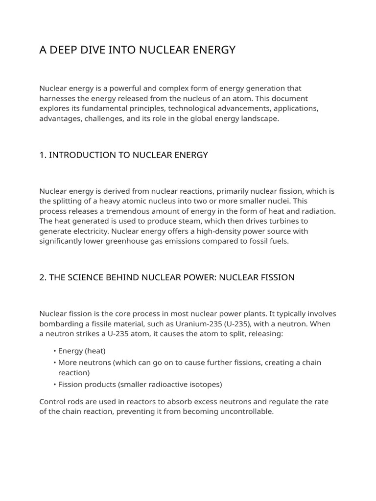 Comprehensive Guide to Nuclear Energy | PDF | Nuclear Power | Nuclear ...