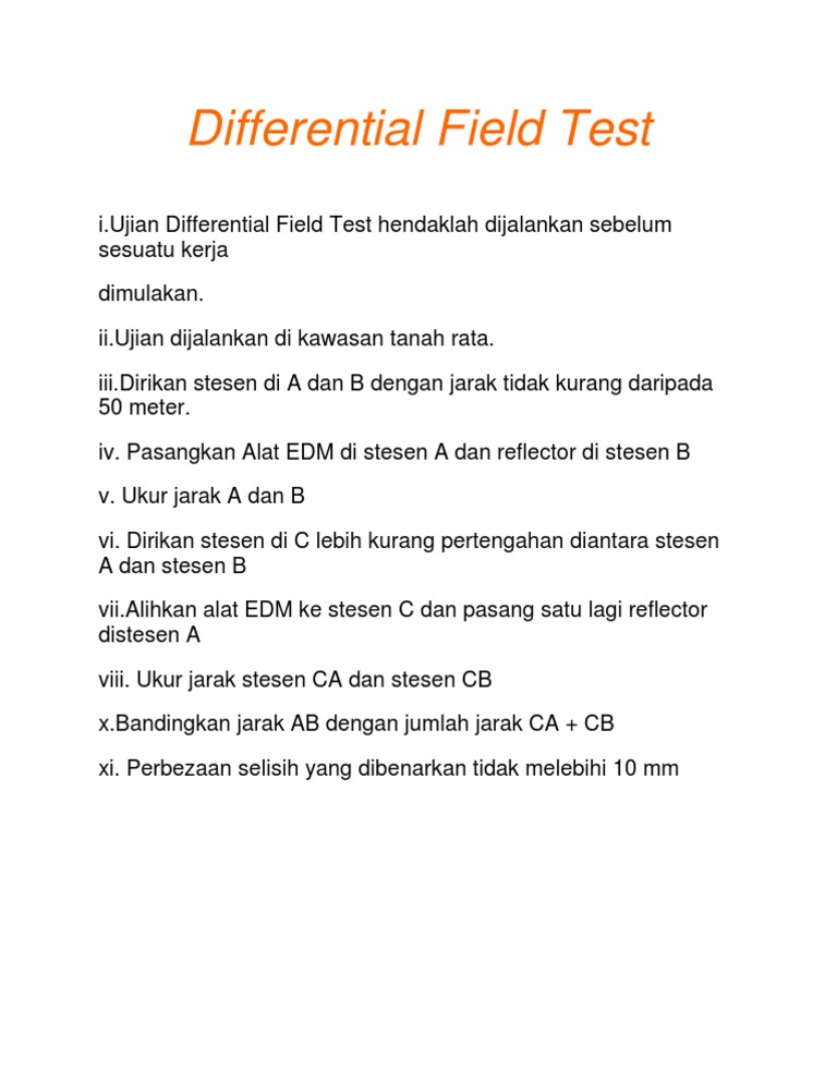 Differential Field Test | PDF