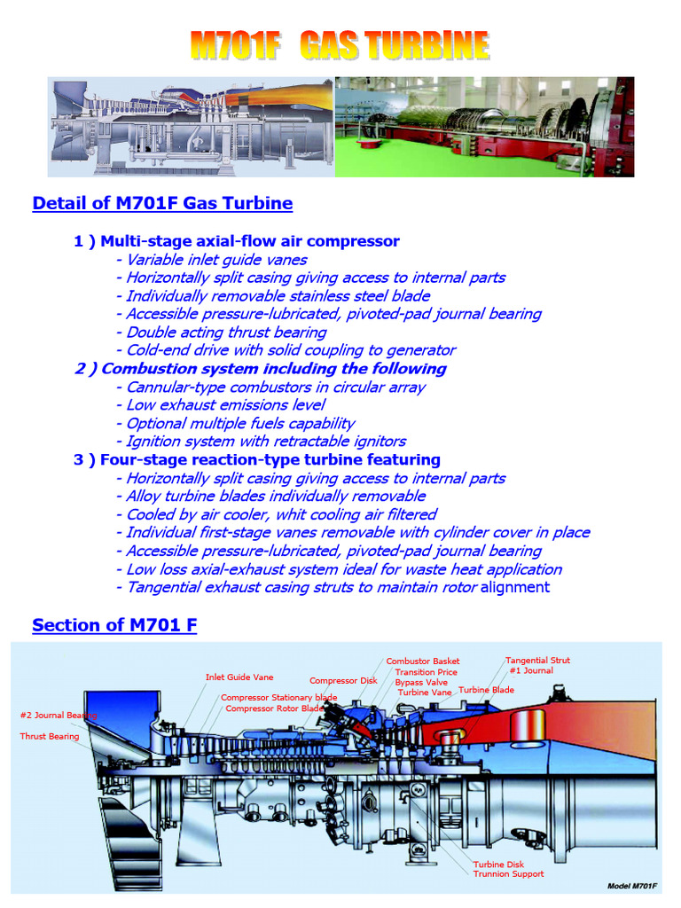 M701F Gas Turbine Overview | PDF | Turbine | Gas Technologies