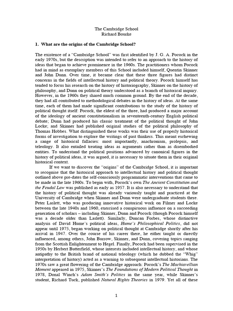 The Cambridge School | PDF | Political Philosophy | Liberal Arts Education