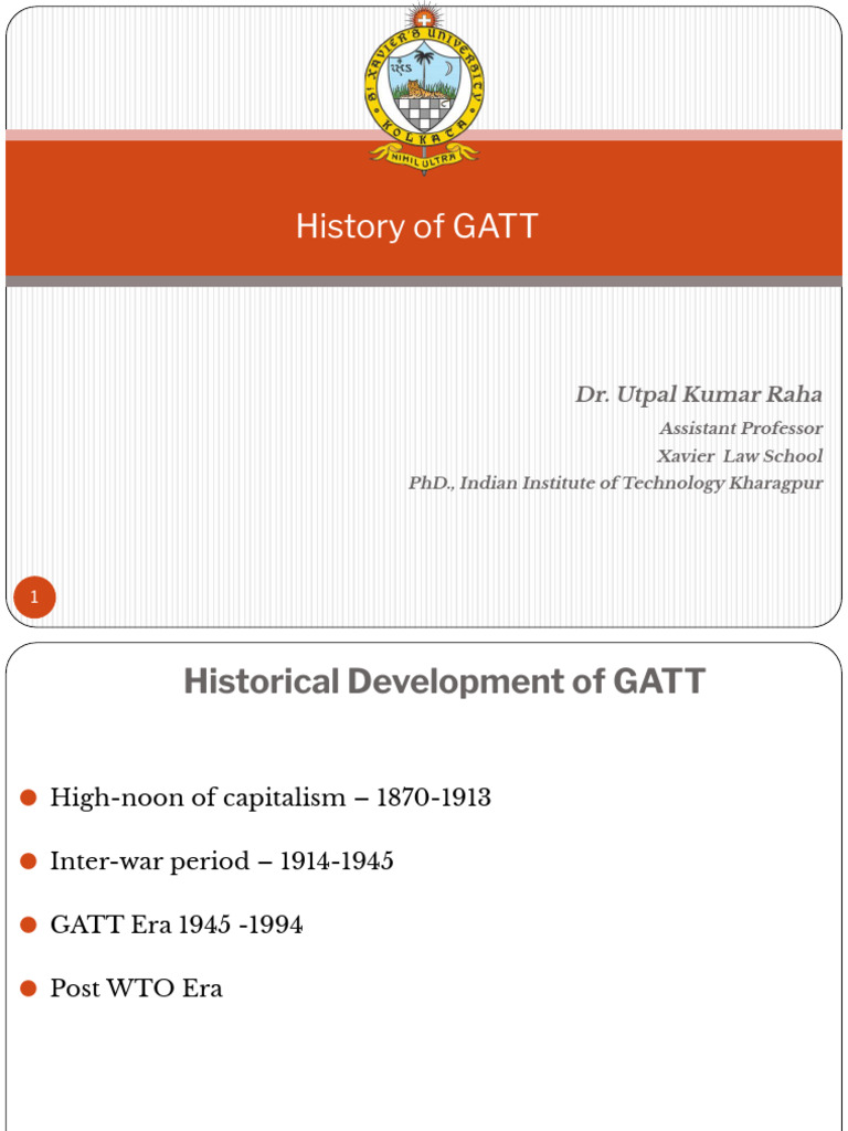 History and Impact of GATT and WTO | PDF | General Agreement On Tariffs ...