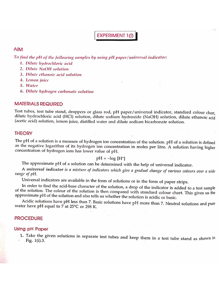 Chemistry Experiment 1 | PDF