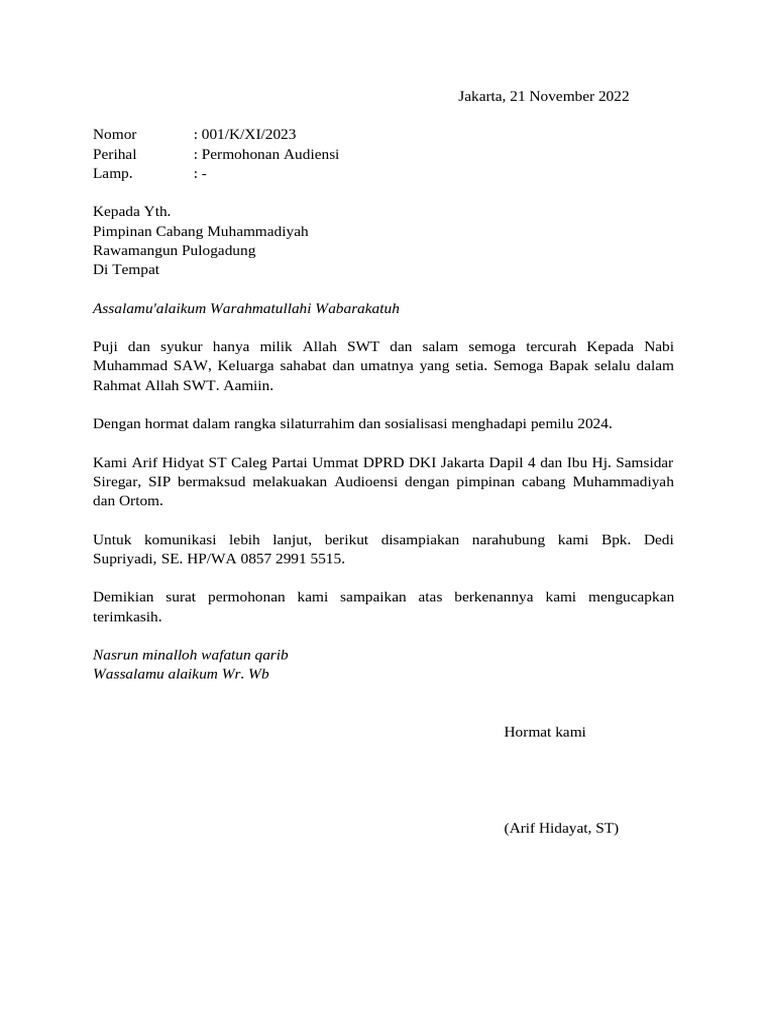 Surat Audiensi | PDF