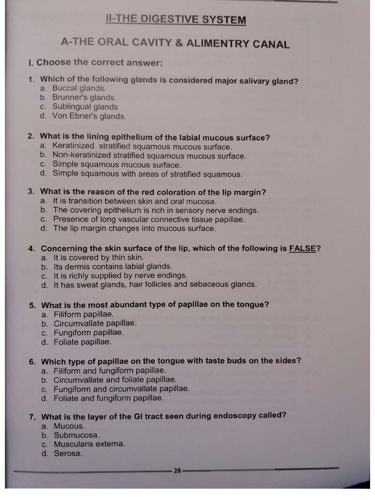 Histo Questions GIT | PDF