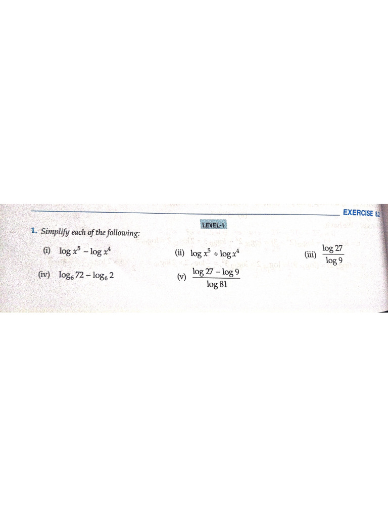 Logarithms Pdf