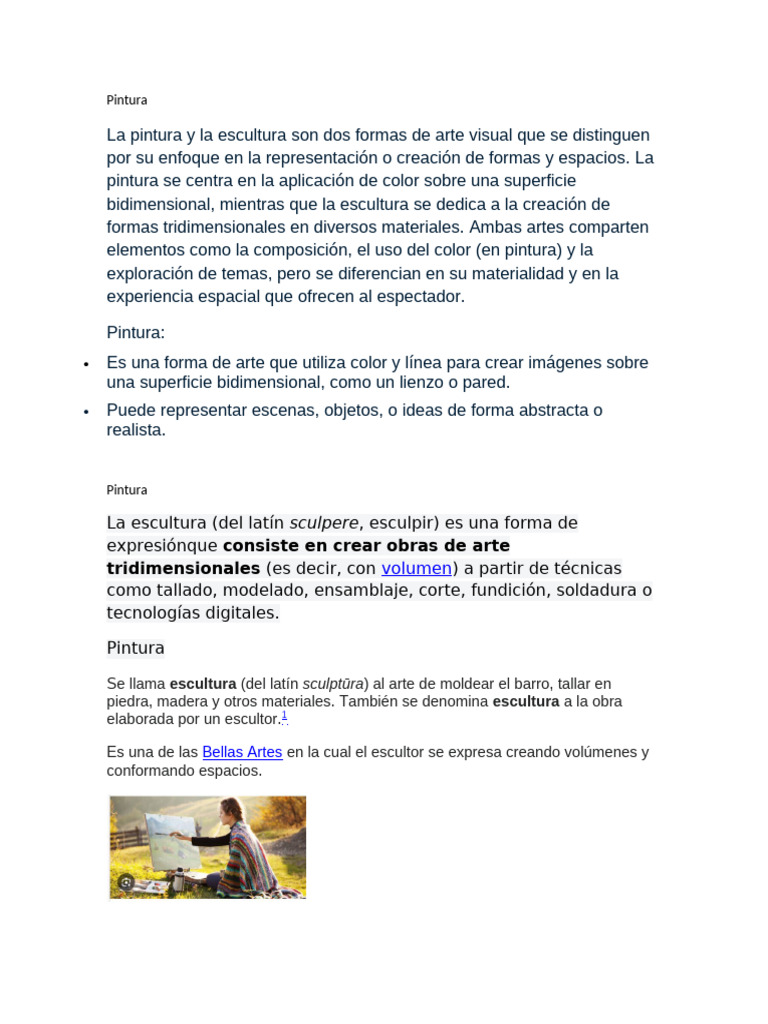 Pintura | PDF | Escultura | Pinturas
