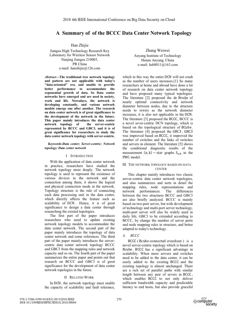 BCCC Data Center Network Topology | PDF | Computer Network | Network ...