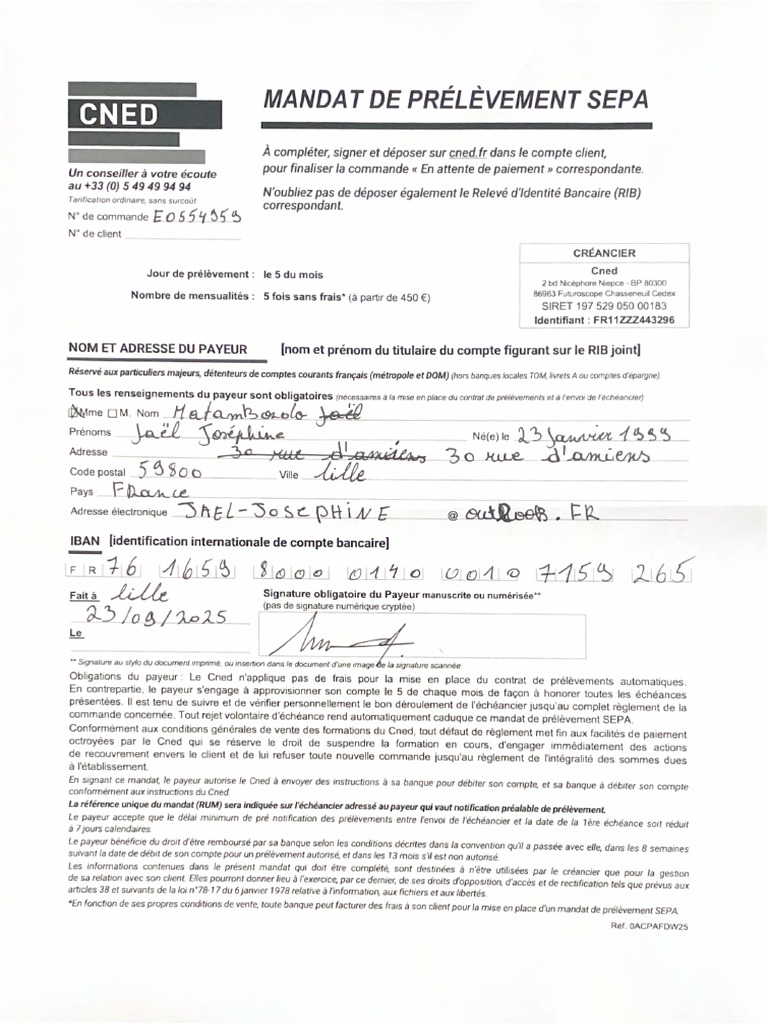 Mandat de Prélèvement Sepa | PDF
