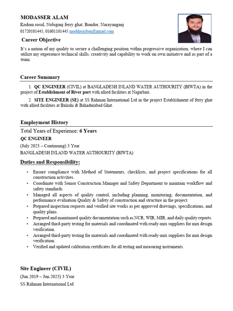 Professional Resume Modasser Alam | PDF