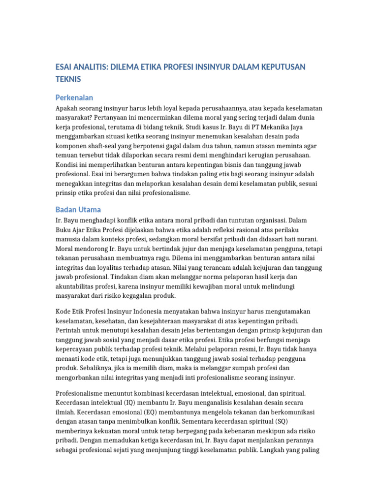 Esai Analitis Format Template | PDF