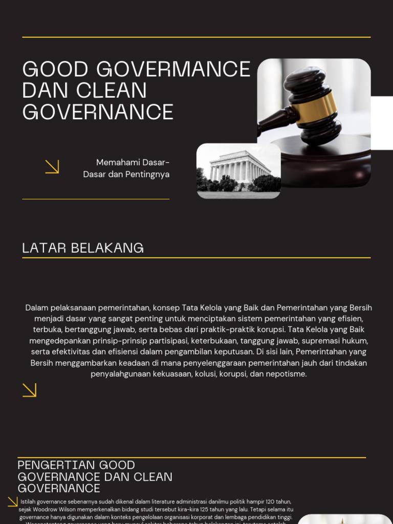 Prinsip Good Governance dan Clean Governance | PDF