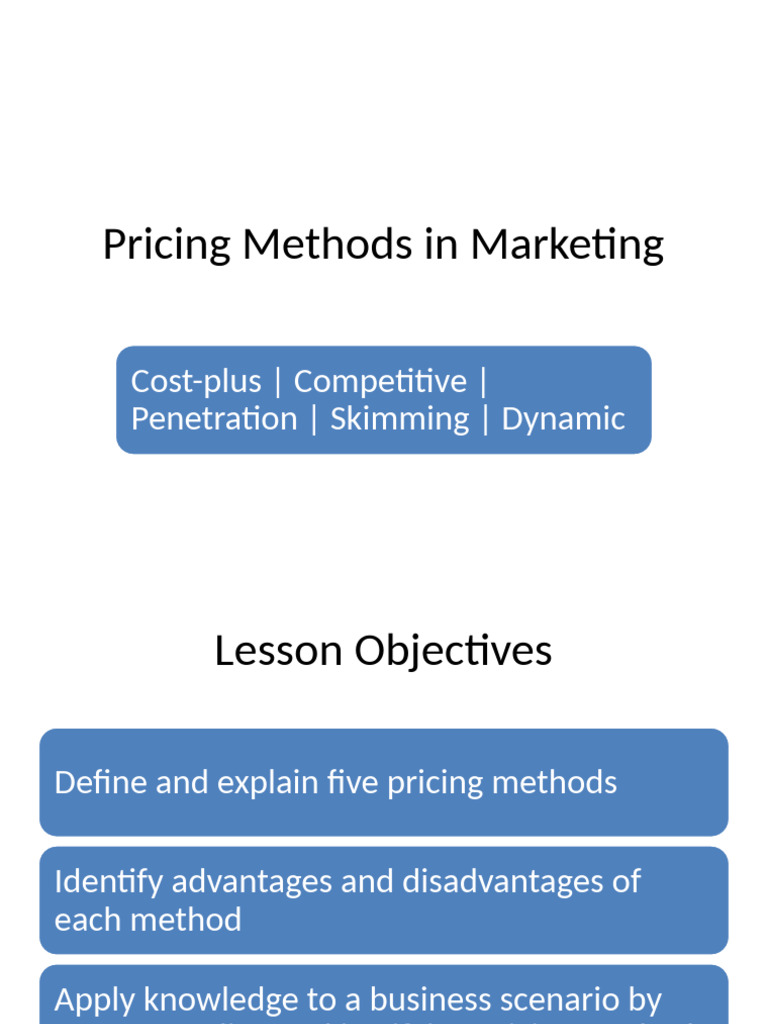 Pricing Methods Lesson | PDF