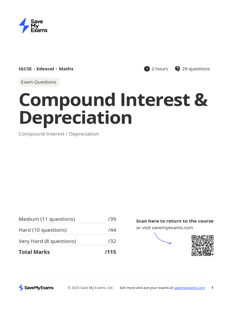 Compound Interest and Depreciation | PDF | Interest | Compound Interest