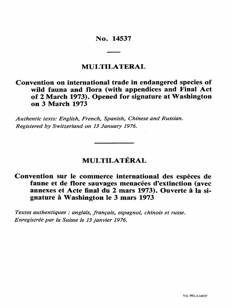 CITES Convention Overview | PDF | Cites | Treaty