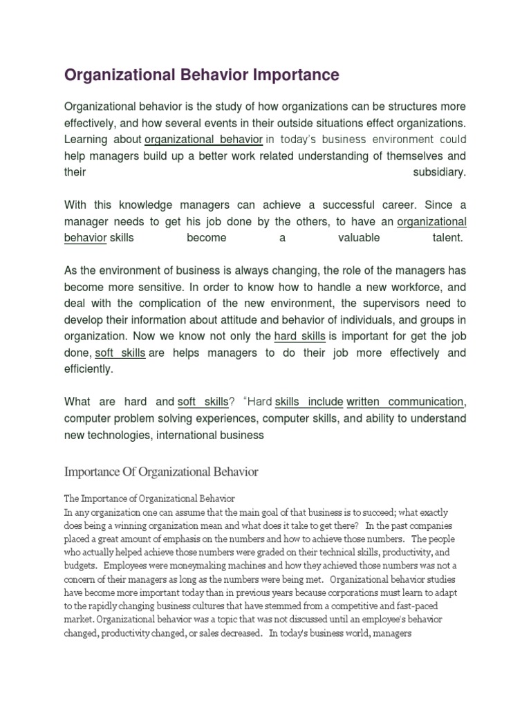Organizational Behavior Importance | Organizational Behavior | Behavior