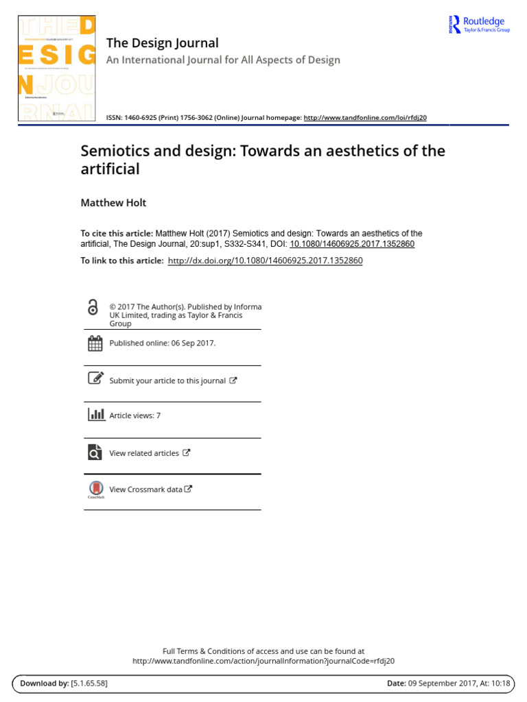 Semiotics and Design Towards An Aesthetics of The | PDF | Semiotics ...