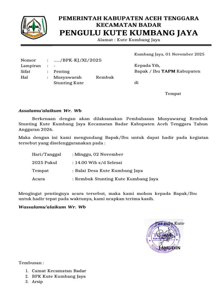 Undangan Stunting Kute Ta Pm-1 | PDF