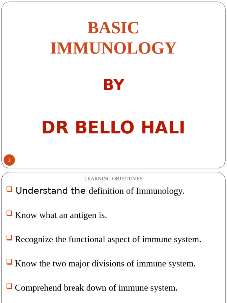 Basic Immunology Overview and Concepts | PDF | Immune System | Vaccines