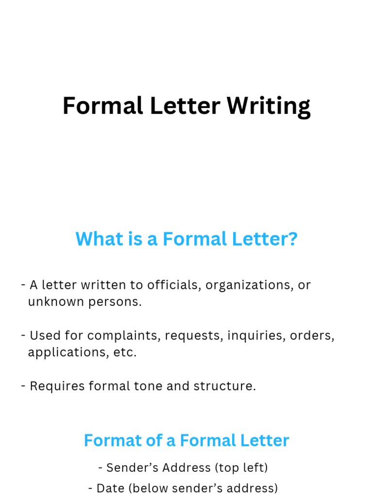 Guide to Writing Formal Letters | PDF