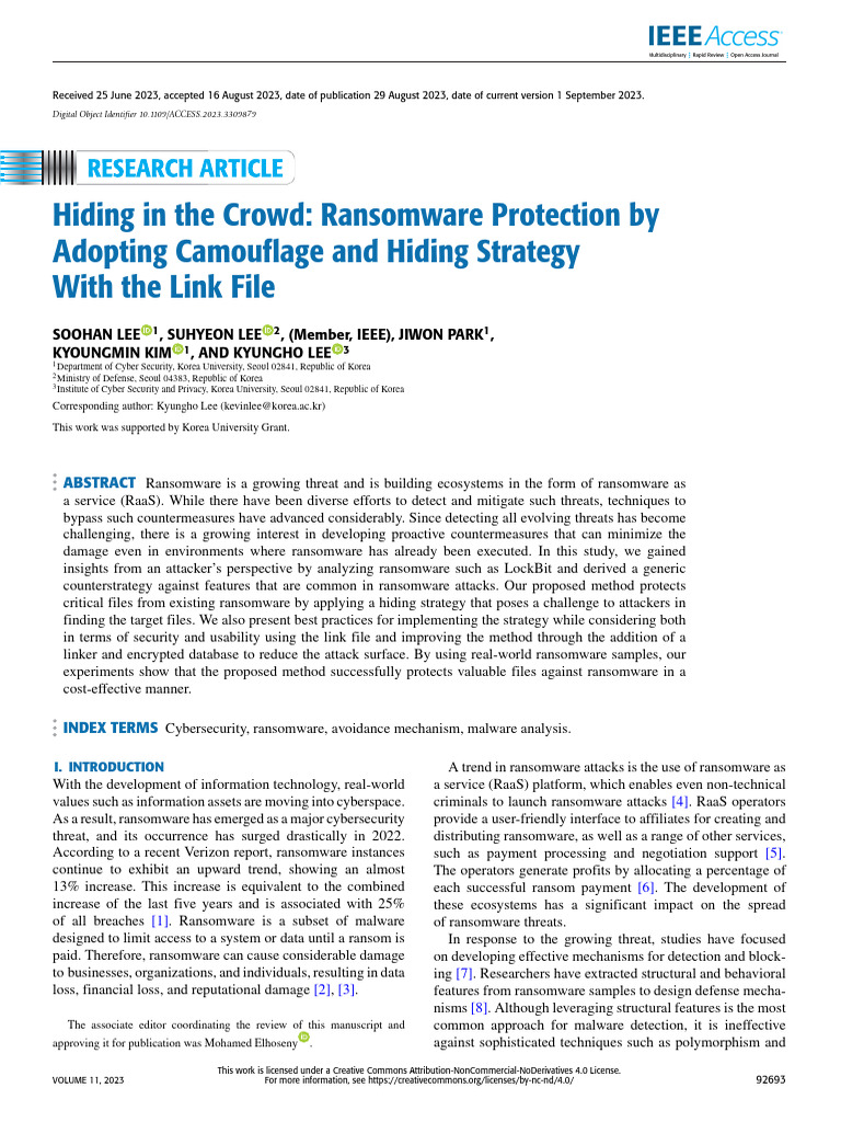 Ransomware Protection with Camouflage Strategy | PDF | Ransomware ...