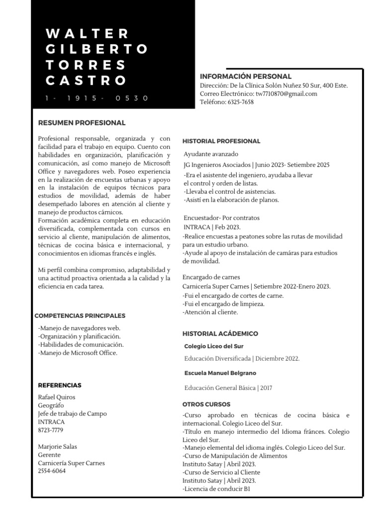 Walter Torres CV 2025 - 20251022 - 224155 - 0000 | PDF